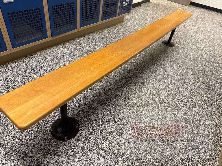 Two Wood Locker Room Benches - McLaughlin Auctioneers, LLC- mc-bid.com