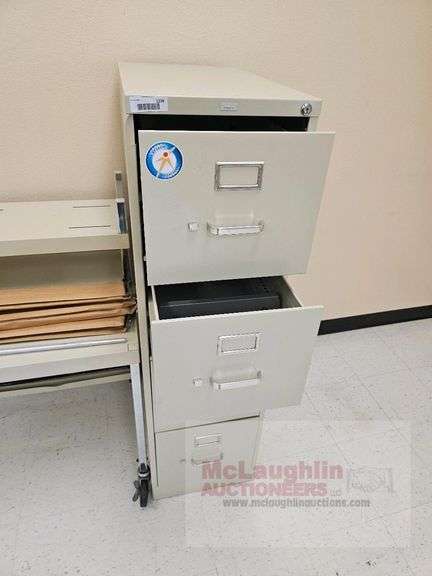File Cabinet, Rolling Work Station, Metal Rods - McLaughlin Auctioneers ...