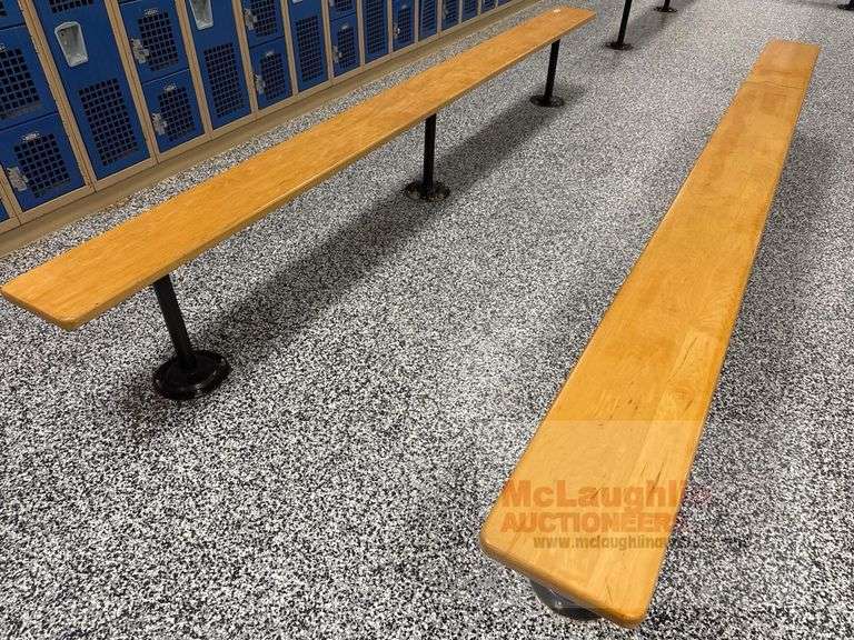 2 Locker Room Benches, Wood and Metal, Floor-Mounted - McLaughlin ...