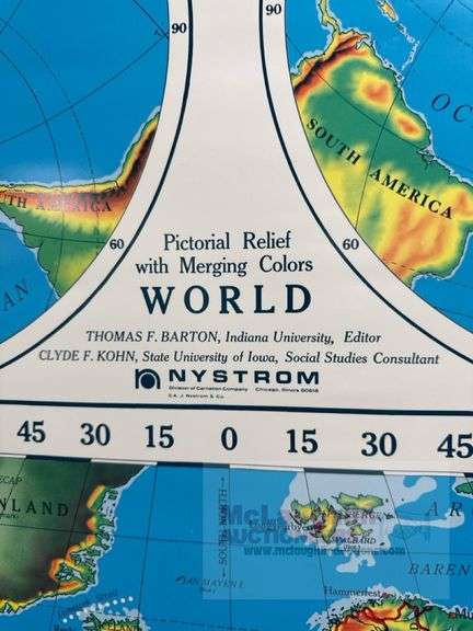Nystrom Pictorial Relief World Map, Roll-up, Topographical, Editor ...