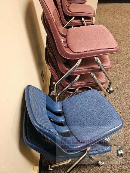 Virco 9000 Series School Chairs, Blue and Burgundy, Stackable Design ...