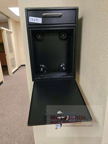 AdirOffice Secured Safe Drop Box, Black, Steel, Wall-Mounted, Key Lock ...