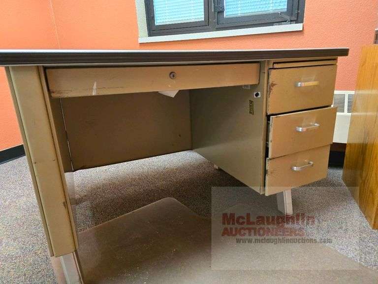 Heavy Metal Teachers Desk, 60"x30"x30" - McLaughlin Auctioneers, LLC ...