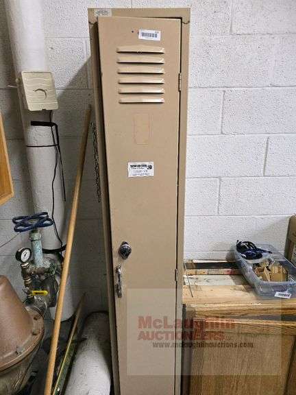 Beige Metal Storage Locker - McLaughlin Auctioneers, LLC- mc-bid.com