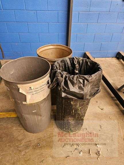 Industrial Black and Grey Plastic Trash Cans, First Aid Kit ...