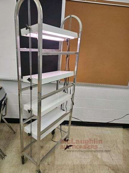 5-Shelf Plant Grow Rack with Wheels, Metal Frame, LED Lighting ...