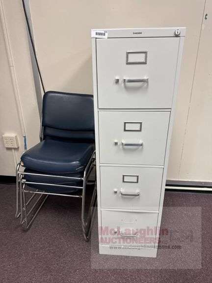 4-Drawer Metal Filing Cabinet with Stacking Chairs - McLaughlin ...