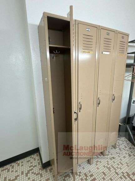 Beige Metal Lockers - McLaughlin Auctioneers, LLC- mc-bid.com