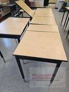 School Desks with Hinged Tops and Adjustable Height, Wood and Metal ...