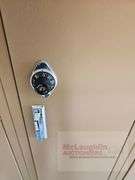 Beige Metal Lockers with Built-in Combination Locks, Fire Extinguisher ...