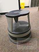 Cramer Kik-Step Rolling Step Stool, Grey and Black, 350 lbs Capacity ...