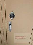 8 Beige Metal School Lockers with Combination Locks. Fire Extinguisher ...
