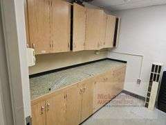 Wall-Mounted and Base Kitchen Cabinets, Light Wood Finish, 4 Upper & 4 ...