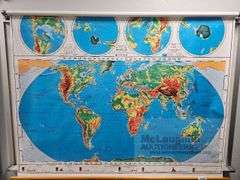 Nystrom Pictorial Relief World Map, Roll-up, Topographical, Editor ...