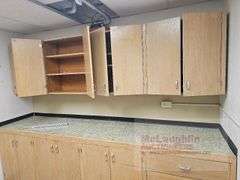 Wall-Mounted and Base Kitchen Cabinets, Light Wood Finish, 4 Upper & 4 ...