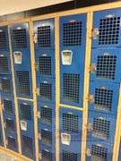 Beige and Blue Metal Gym/School Lockers, Ventilated Doors, Multiple ...