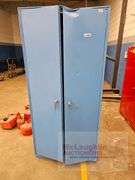 Blue Metal Storage Cabinet - McLaughlin Auctioneers, LLC- mc-bid.com
