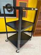 Luxor AV Cart, 3 Shelves, Metal, 42"x24"x18", Black - McLaughlin ...
