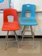 Tall Stool Red and Blue School Chairs - McLaughlin Auctioneers, LLC- mc ...