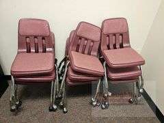 Burgundy Stackable Rolling Fabric Chairs - McLaughlin Auctioneers, LLC ...
