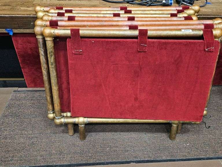 Brass Rail Divider Panels with Plush Foam Hanging in Opening ...