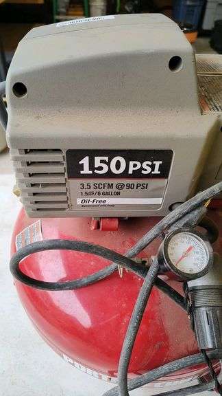Porter-Cable C2001-WK Pancake Air Compressor, 150 PSI, 6 Gallon, 3.5 ...