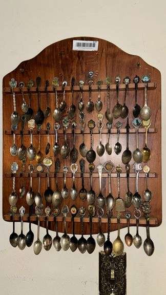 Collectible Spoon Display Set, Wood Rack, Travel Destinations ...