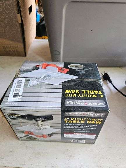 Chicago Electric 4" Mighty-Mite Table Saw, Adjustable Miter Gauge ...