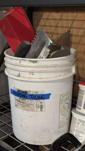 Tiling Tools & Supplies Set w/ Trowels, MAPEI Adhesive, Buckets ...