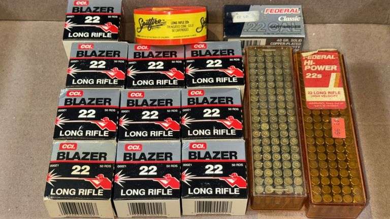 .22 Long Rifle Ammunition, CCI Blazer & Federal, Approx. 700+ Rounds ...