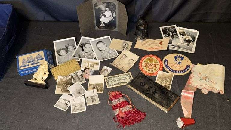 Vintage Ephemera Collection with Photographs, Beer Coasters, Government ...
