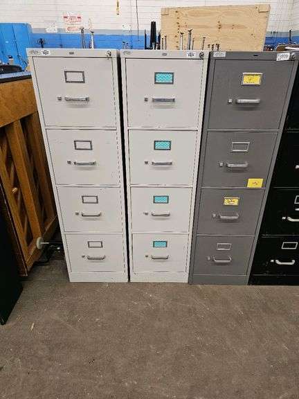 Vertical Filing Cabinets, 4 Drawers, White & Gray, Metal - McLaughlin ...