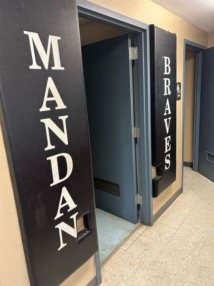 LATE ADD! MANDAN BRAVES LOGO MATS FROM GYMNASIUM!! - McLaughlin ...