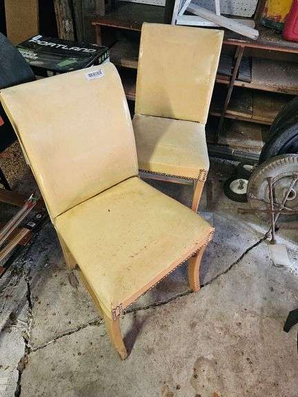 Contemporary Yellow Dining Chairs, Faux Leather Upholstery - McLaughlin ...