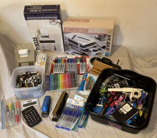 Texas Instruments TI-5035 & Kamenstein Office Supplies Lot, Multi-color ...