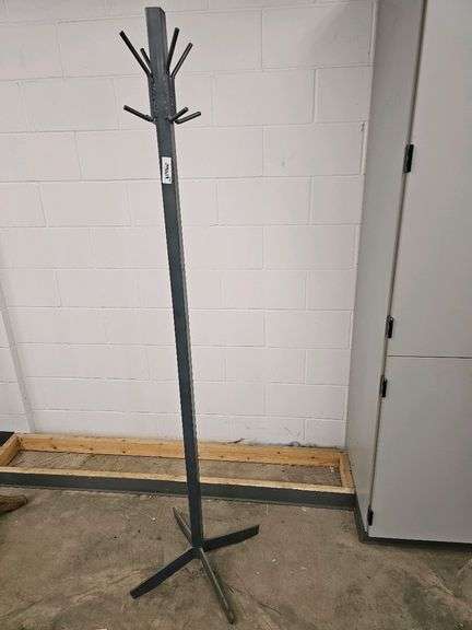 Metal Freestanding Coat Rack, 8 Hooks, Grey, 72" Height - McLaughlin ...