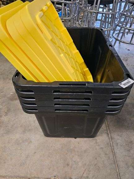 Performax 27 Gallon Heavy-Duty Industrial Tote, Snap-on Lid, Stackable ...