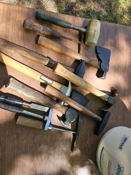 Assorted Hand Tool Set, 11 Tools, Includes Hammers, Mallets, Chisels ...