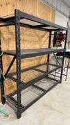 (3) Heavy-Duty Black Metal Storage Shelving Unit, 4 Shelves ...