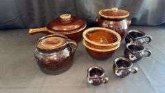 Hull Ovenproof Ceramic Cookware Set, 9 Pieces, Brown, Made in USA ...