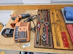 Mixed Tool Set with Ridgid Drill, Tap and Die Set, Sockets, and More ...