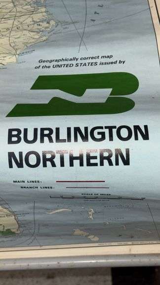 Burlington Northern Railroad Map, Geographically Correct USA, Railroad ...