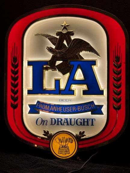 Anheuser-Busch L.A. Beer On Draught Illuminated Bar Sign - McLaughlin ...