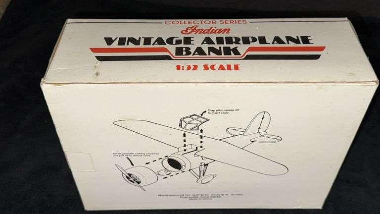 Indian Motorcycles Vintage Airplane Bank, 1:32 Scale, Die-cast Metal ...