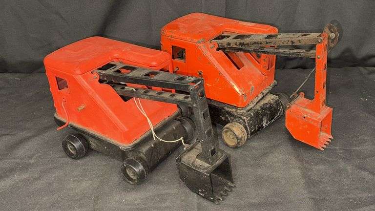 Vintage Buddy L Toy Excavator, Metal Construction, 1950s-1960s, Red ...