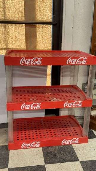 Coca-Cola Display Rack, 3 Shelves, Red, 32"x21"x14" - McLaughlin ...