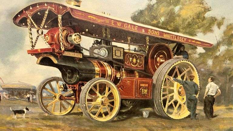 Framed Print by Coulson, Vintage Traction Engine - McLaughlin Auctioneers, LLC- mc-bid.com