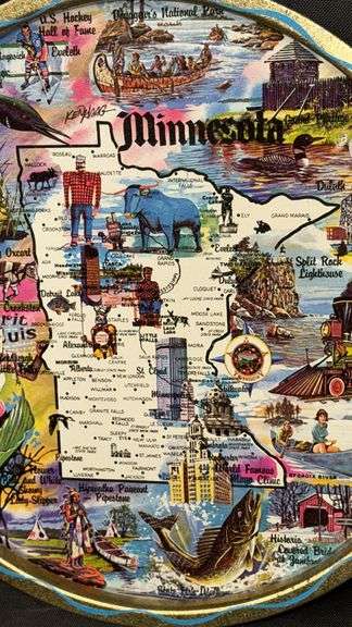 Minnesota Souvenir Set: Loon Figurine, Plate & Wooden Plaque ...