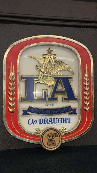 Anheuser-Busch L.A. Beer On Draught Illuminated Bar Sign - McLaughlin ...