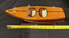 1940s Classic Runabout Model Boat, Wood, Display Stand - McLaughlin ...